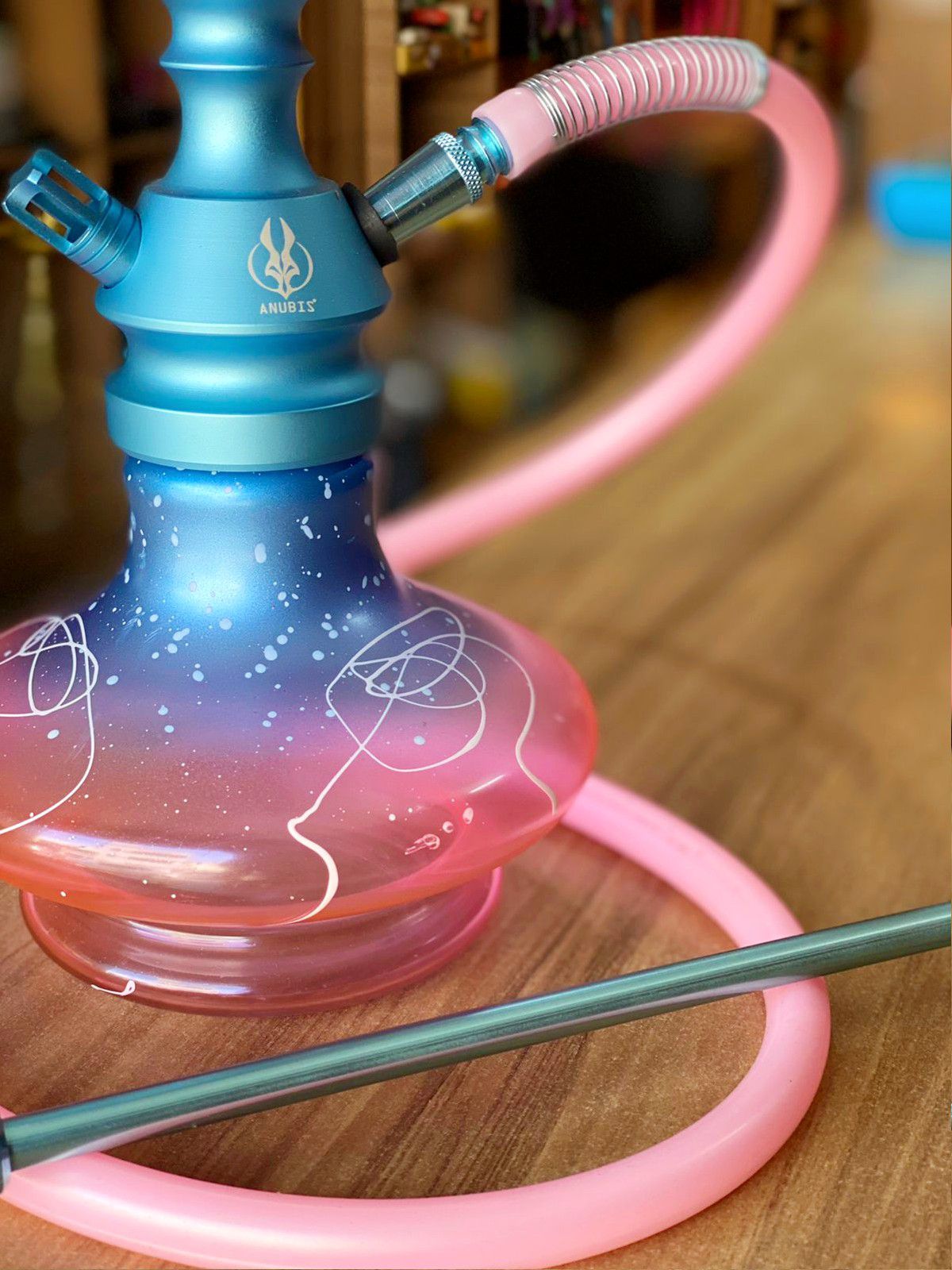 NARGUILE COMPLETO ANUBIS HOOKAH - AZUL BEBÊ - Tabacaria Premium