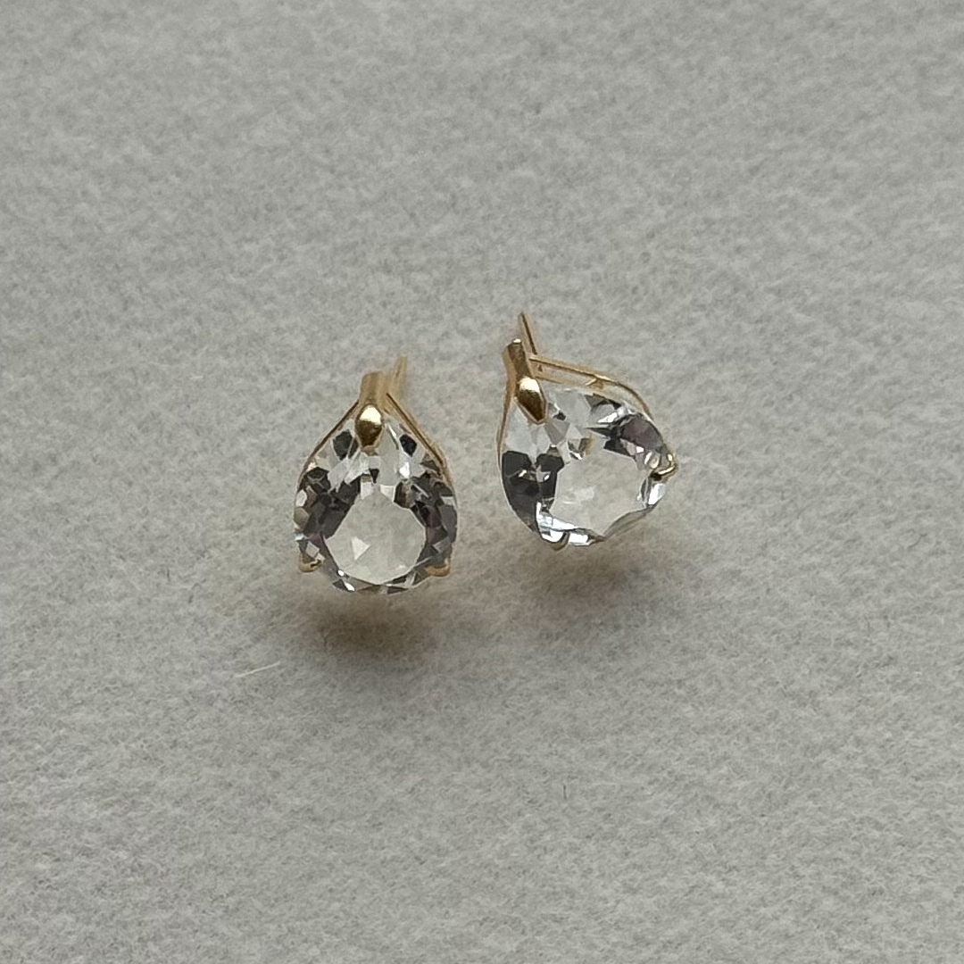 Brinco Luxe – Gota em Topázio Branco no Ouro 18K - Joias Valle