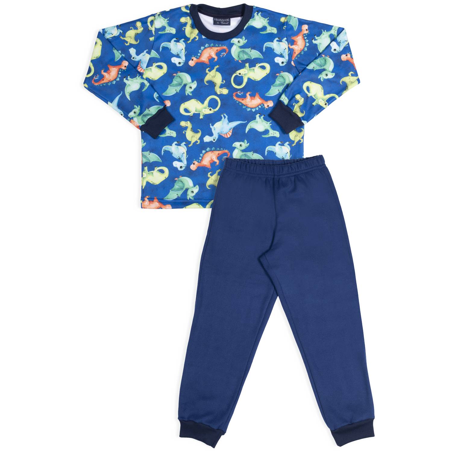 PIJAMA INFANTIL MENINO SLIM SOFT DINO AZUL - VRASALON- Since 1968