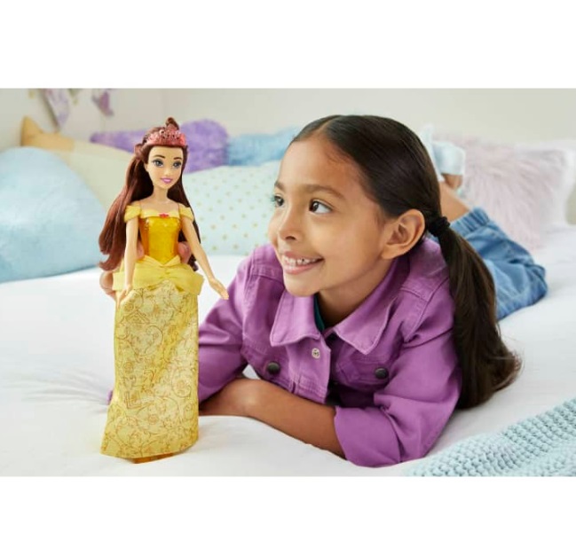 Boneca Princesa Disney Saia Cintilante Bela HLW02 - Mattel - Happily ...