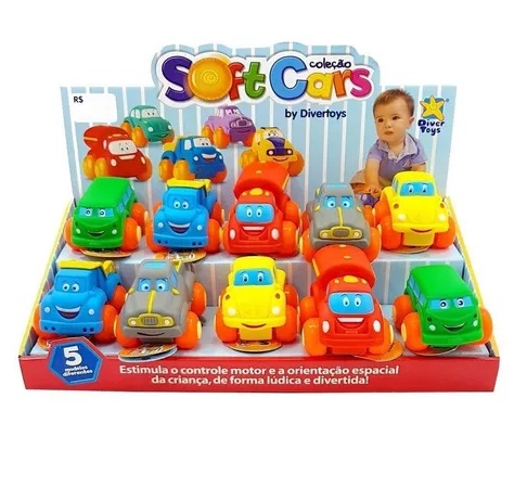 Soft Car carrinho de Vinil Sortido 64 - Divertoys - Happily Brinquedos