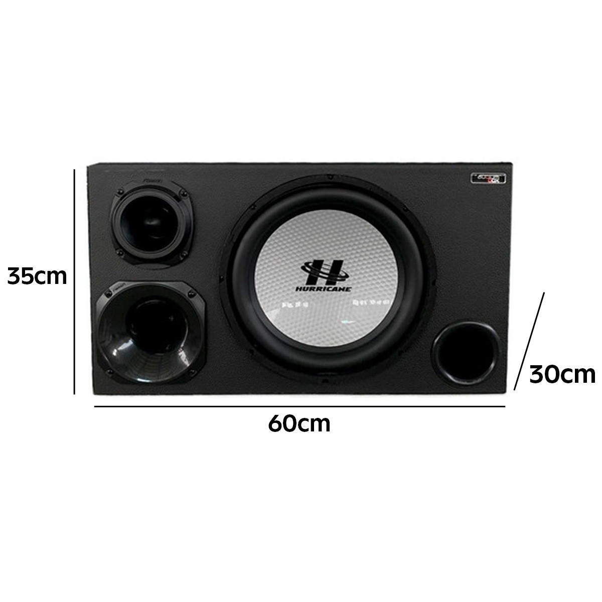 Caixa Trio com Grave Subwoofer de 12" Hurricane com Duto e Divisão ...