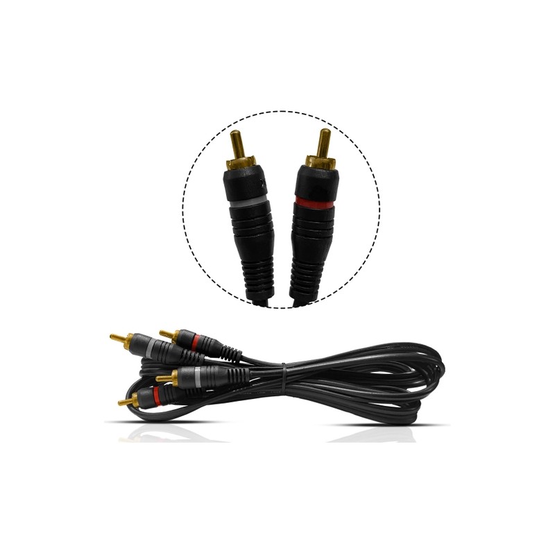 Cabo Som Automotivo Rca Emborrachado Audio 1,5 Metros Qualidade - Mundo ...
