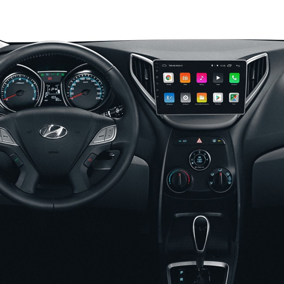 Moldura 9" Painel Multimidia Hyundai Hb20 G1 2012 a 2019 Fiamon - Mundo ...