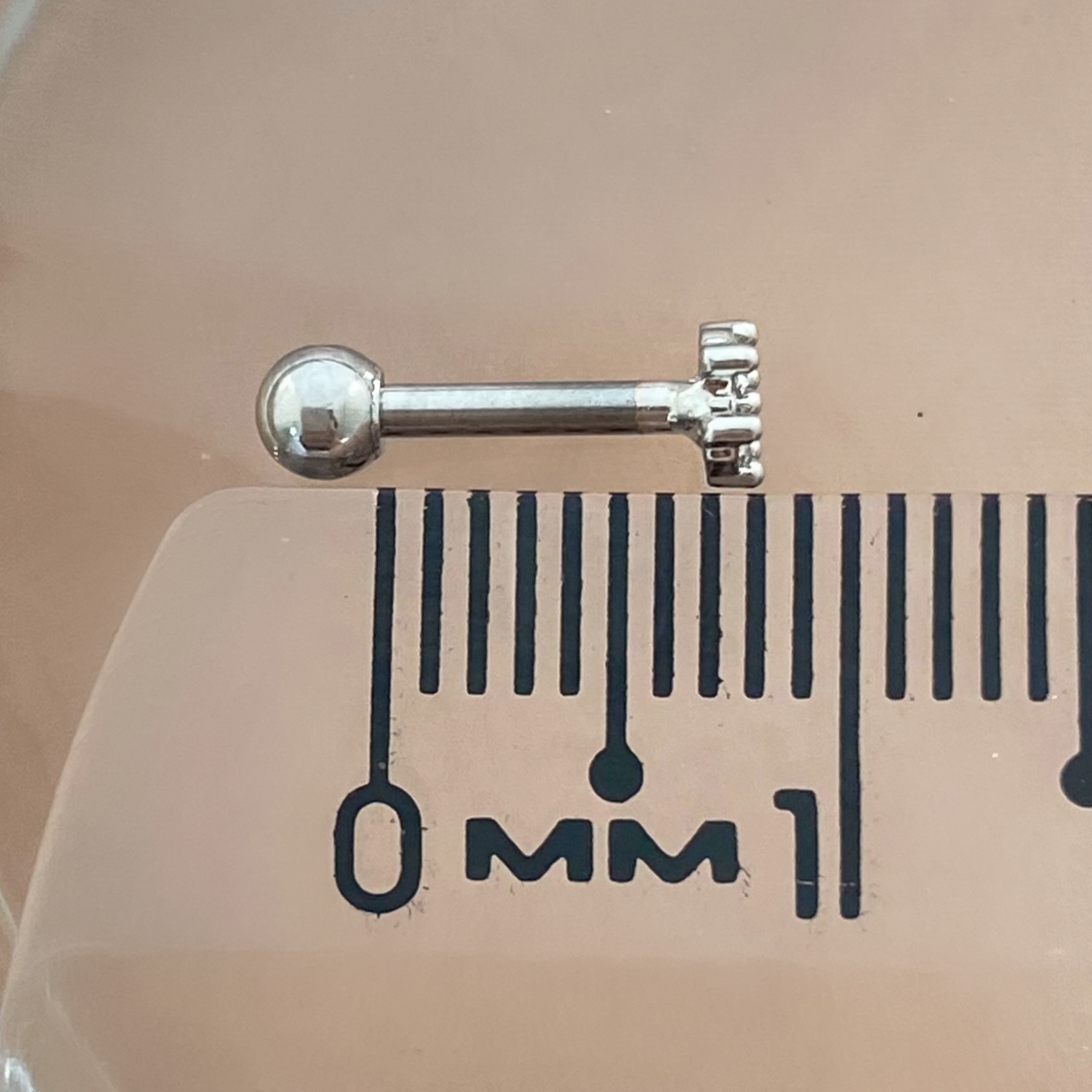 PIERCING TRÁGUS / CARTILAGEM AÇO 316L TRIO NANO ZIRCÔNIAS 6MM FOLHEADO ...