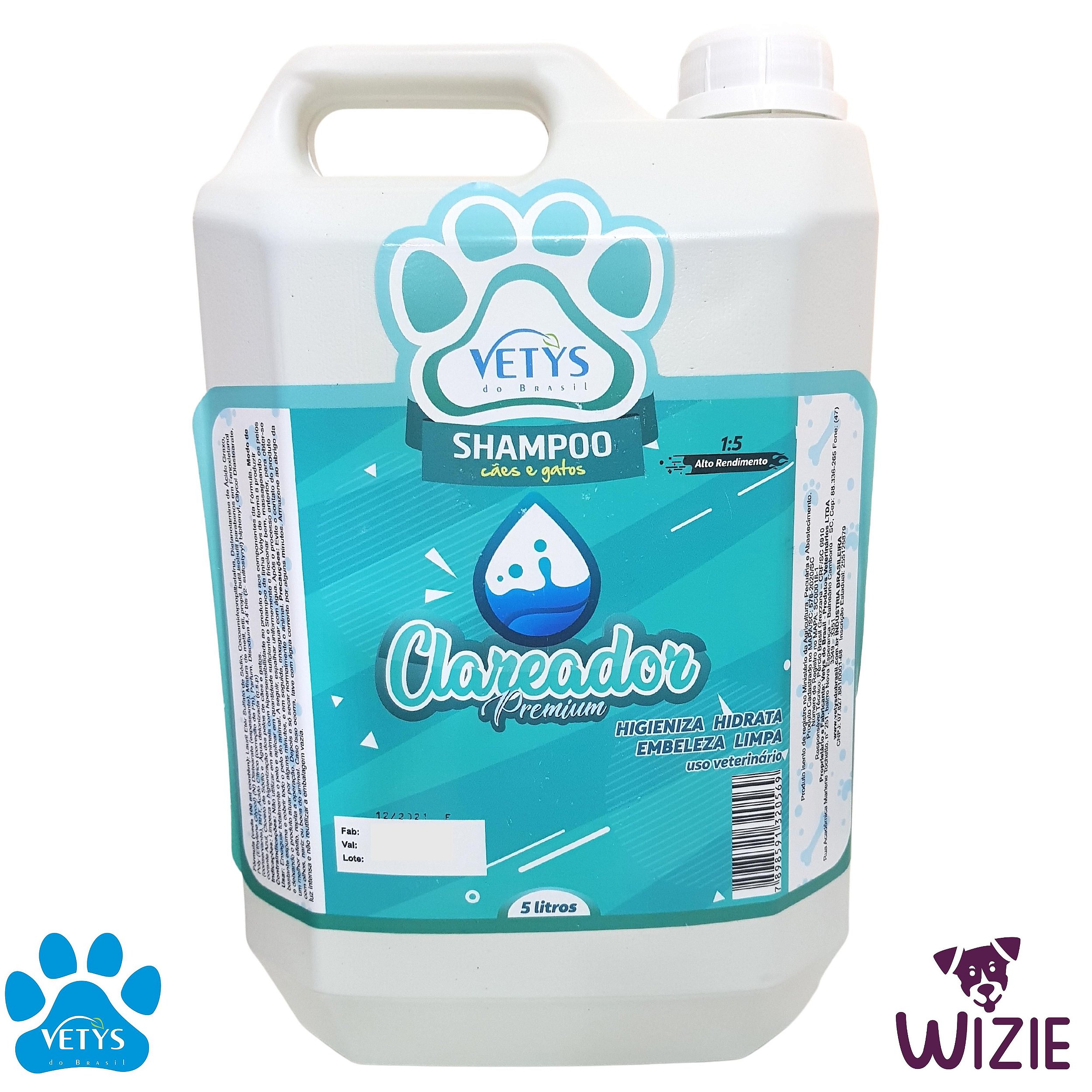 Vetys - Shampoo Premium Care Clareador Concentrado - Wizie Pet - Para o ...