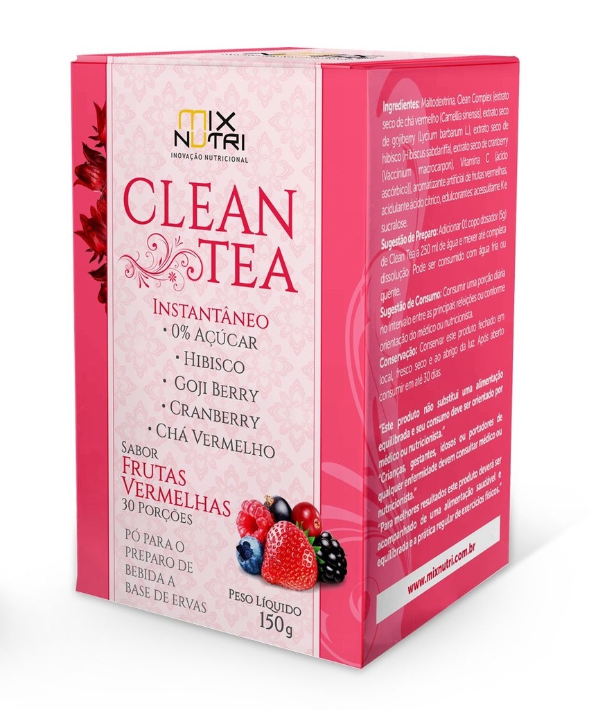 Chá Instantâneo Clean Tea Sabor Frutas Vermelhas Mix Nutri - MultiNutri ...