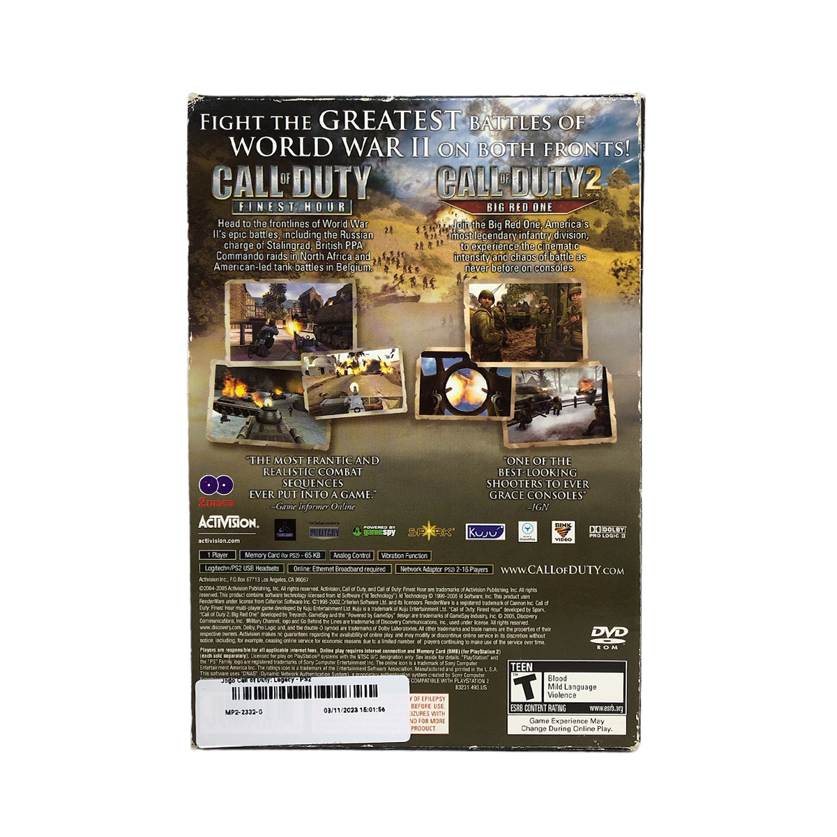 Jogo Call of Duty: Legacy - PS2 - MeuGameUsado