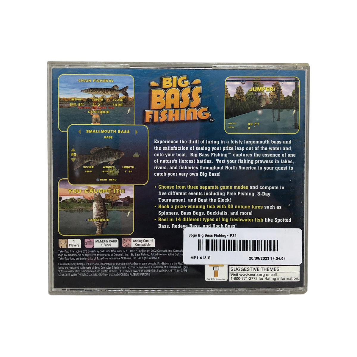Jogo Big Bass Fishing - PS1 - MeuGameUsado
