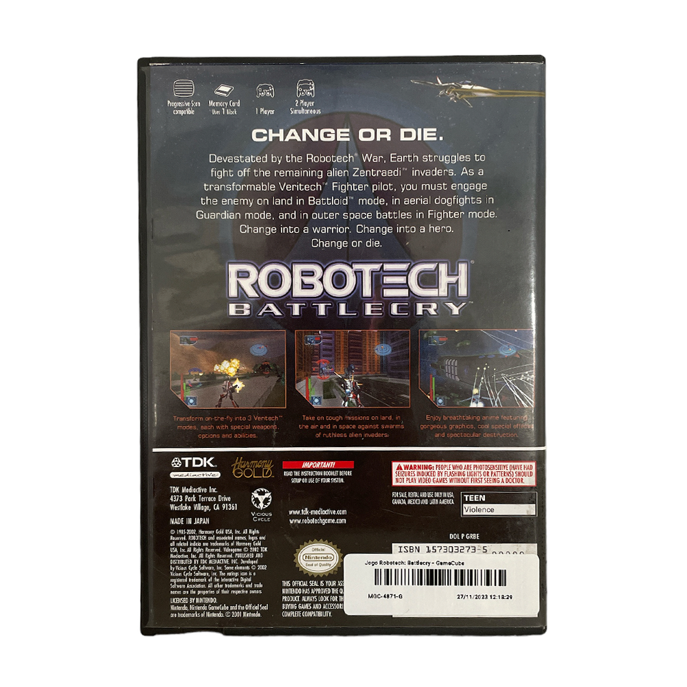 Jogo Robotech: Battlecry - GameCube - MeuGameUsado