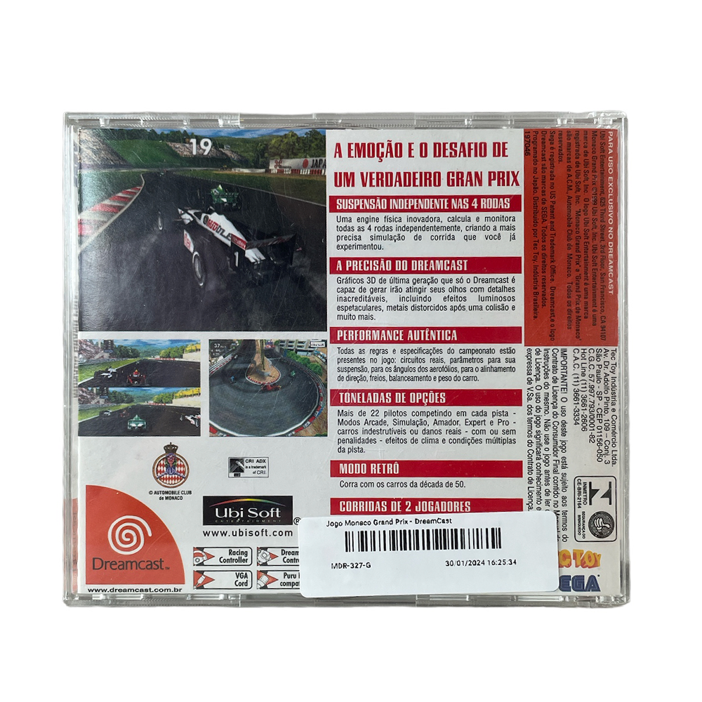 Jogo Monaco Grand Prix - DreamCast - MeuGameUsado