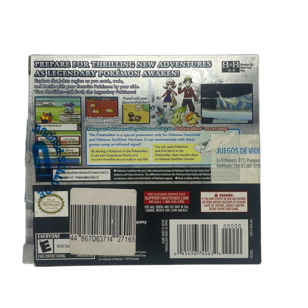 Jogo Pokémon Soul Silver Version + Pokéwalker - DS - MeuGameUsado
