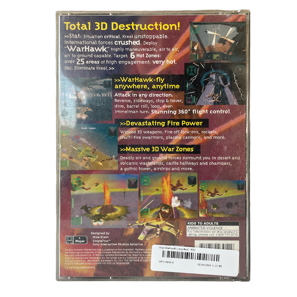 Jogo WarHawk - PS1 (Long Box) - MeuGameUsado