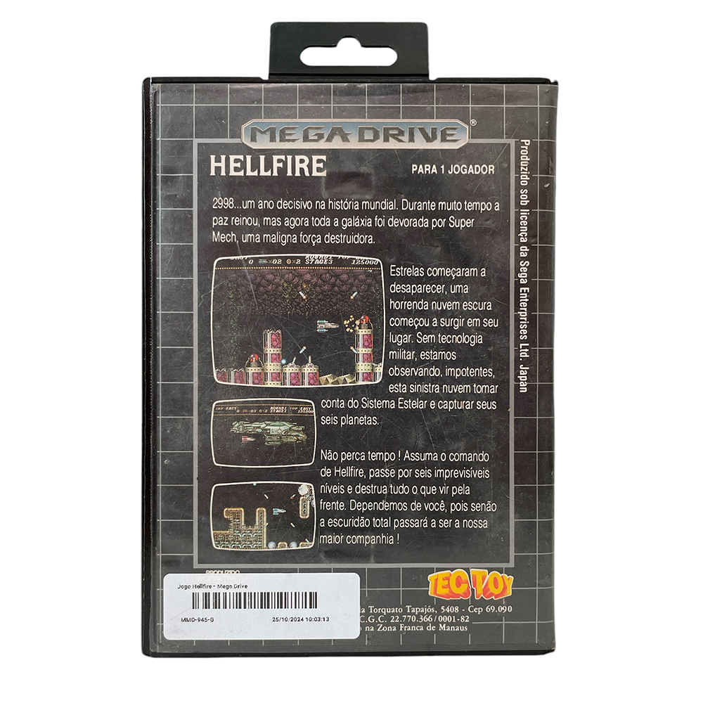 Jogo Hellfire - Mega Drive - MeuGameUsado