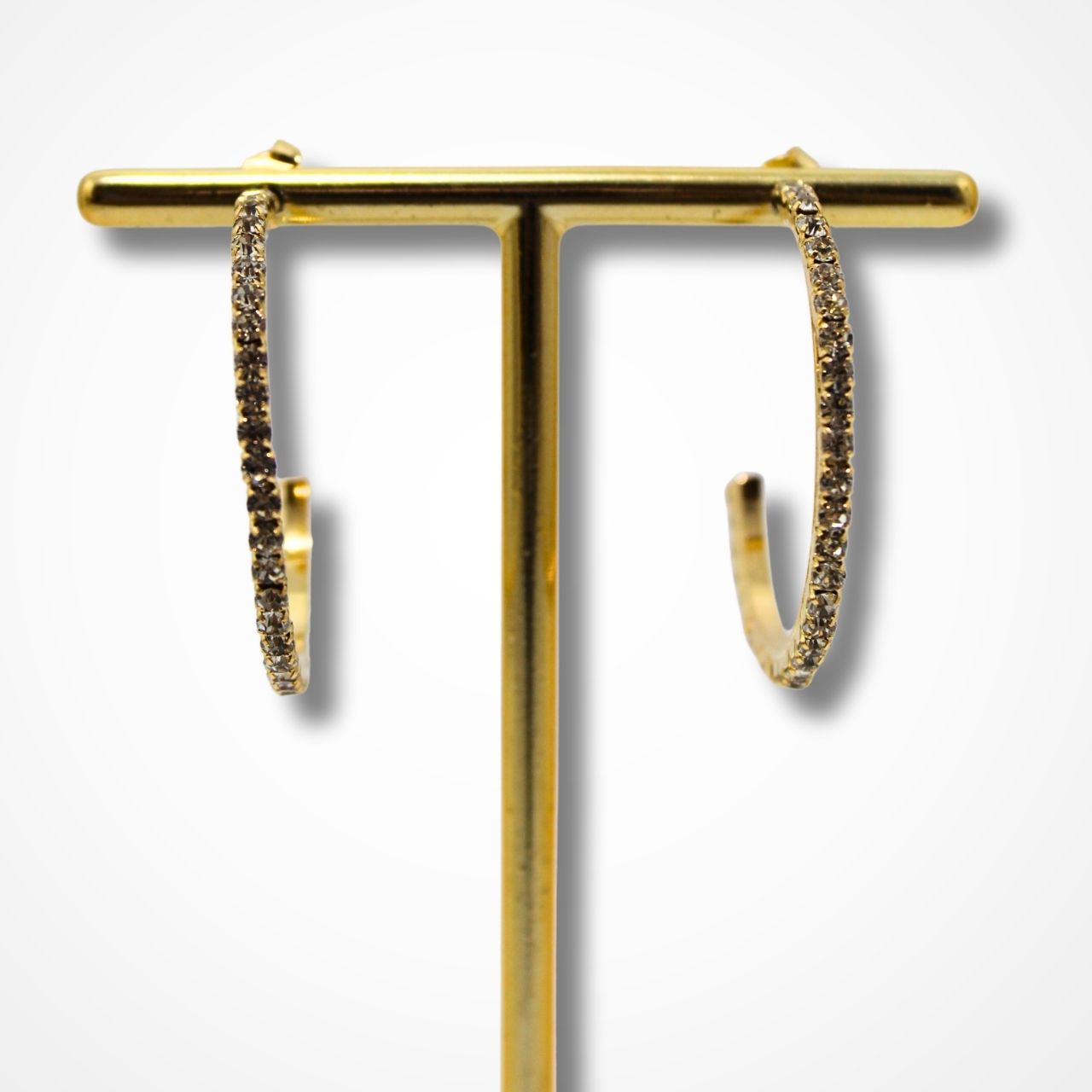 Brincos Argolas Cravejadas - Dourado e Prata - Patricinha