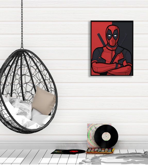 DEADPOOL WALL ART MULTICAMADAS - Toca das Mandalas Decoração