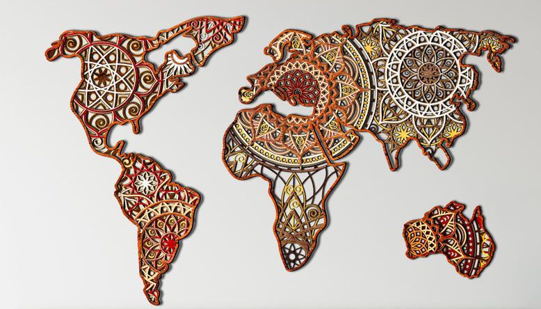 Mapa Mundo Mandala - Toca das Mandalas Decoração