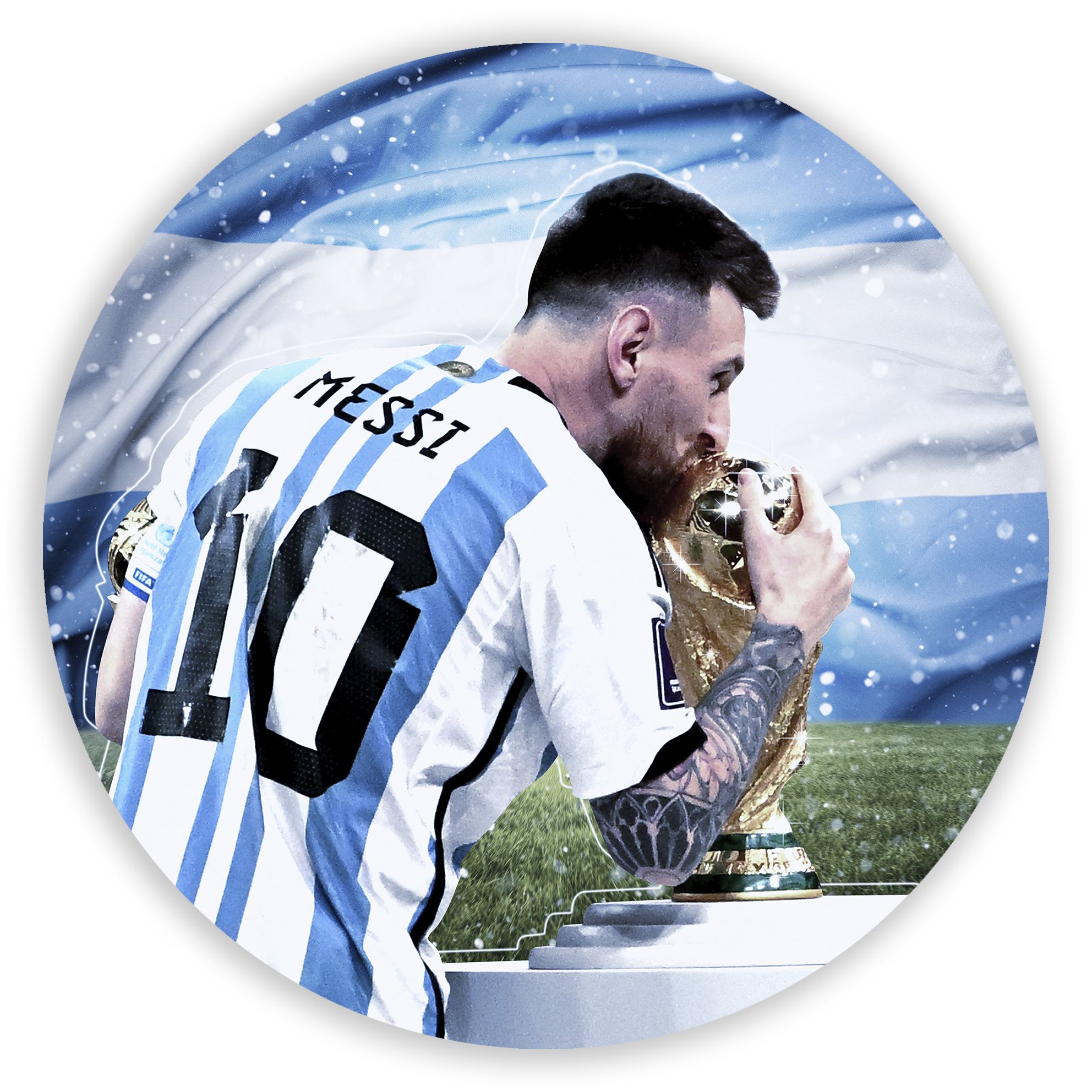 Painel Redondo - Messi - Sublimado 3D - Sublitex, painéis sublimados