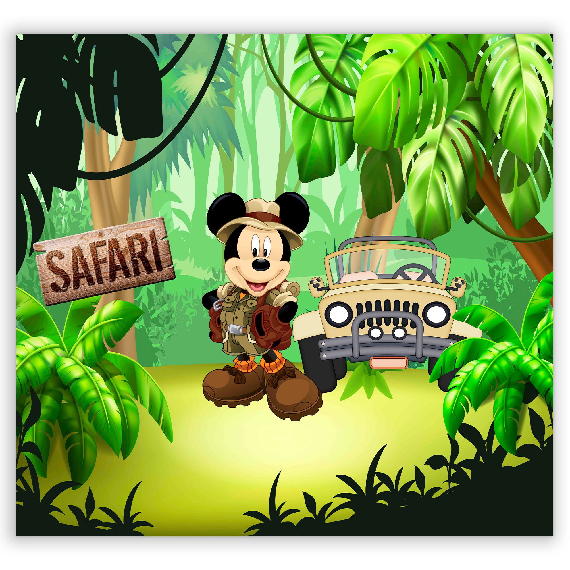 Painel Quadrado - Mickey Safari - Sublimado 3D - Sublitex, painéis ...