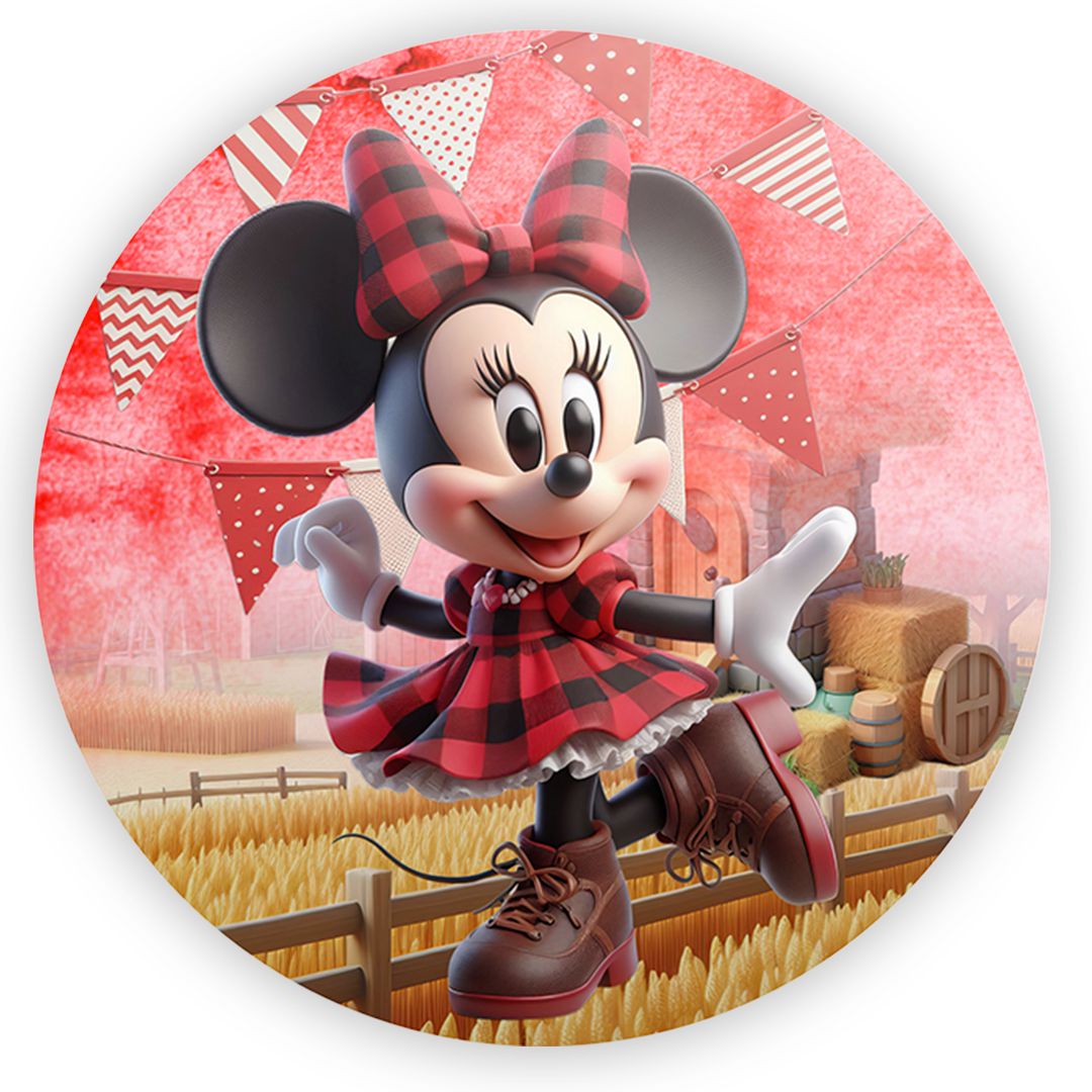 Painel Redondo - Minnie Fazendinha - Sublimado 3D - Sublitex, painéis ...