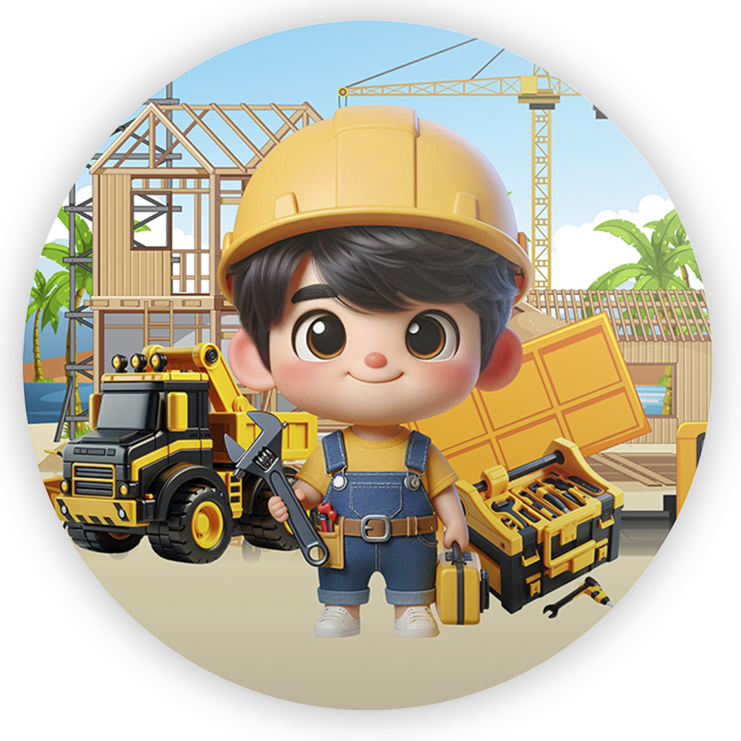 Mini Painel Sublimado 3D - Construção - Sublitex Painéis