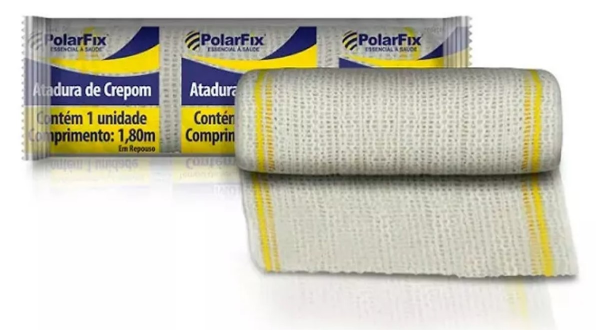 Atadura de Crepom 10cm x 1,8m 13 fios Pacote C/12 unidades - Polar Fix - Cirúrgica Salutar ...