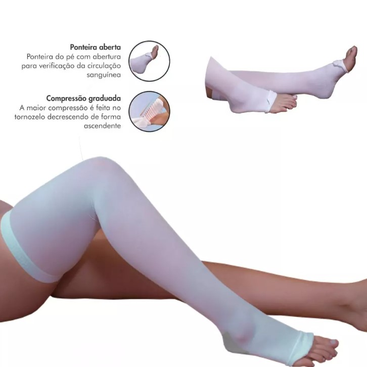 Meia Compressiva Varipress Anti Trombo 7/8 (Meia Coxa) Tam: M - New Form - Cirúrgica Salutar ...