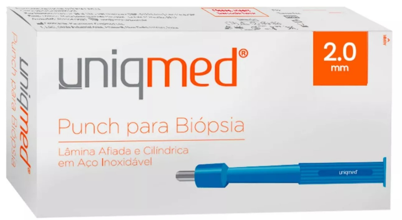 Punch Dermatológico Para Biópsia 2.0mm Caixa C/10 Unidades - Uniqmed ...