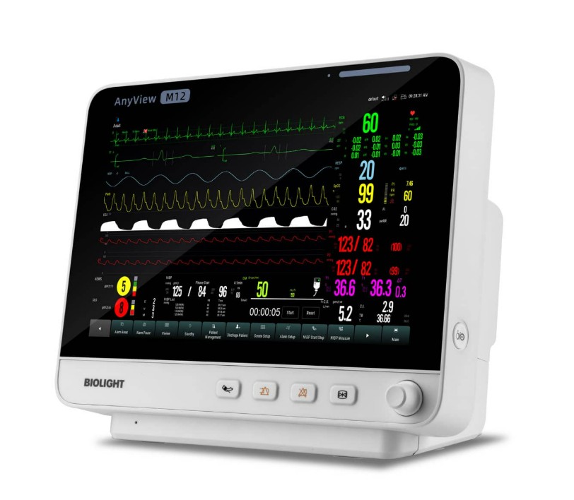 Monitor Multiparamétrico M12 (SPO2-ECG-PNI-TEMP-RESP) TELA 12'' Com ...