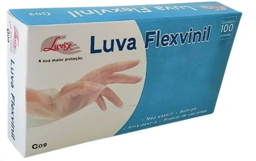 Luva Flexvinil Sem Pó Tam: M - Luvix - Cirúrgica Salutar | Produtos ...