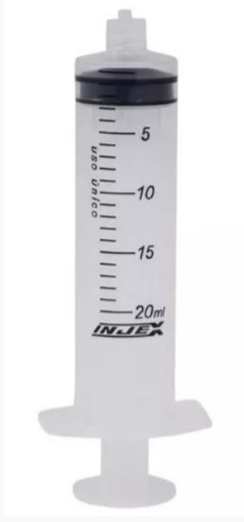 Kit C/50 Seringas Descartáveis 20ml Luer Lock (Bico Rosca) - Injex ...