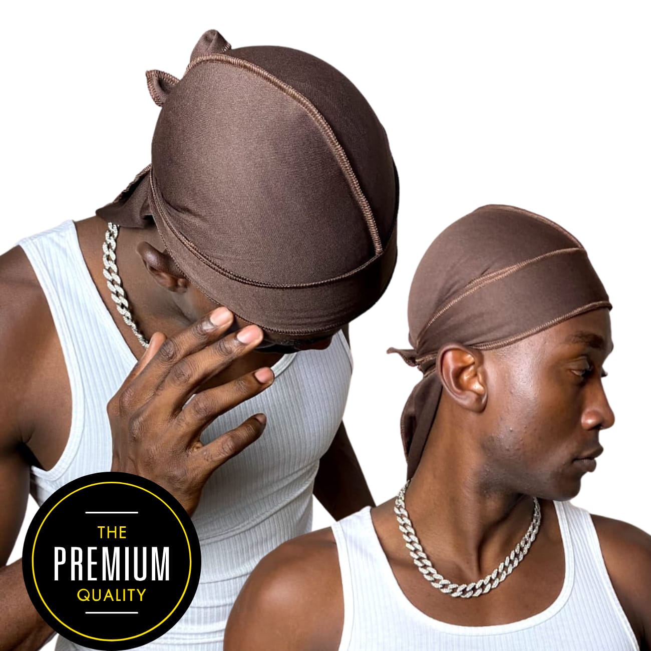 Durag de Poliester MARROM (Premium) - Produtos para Waves