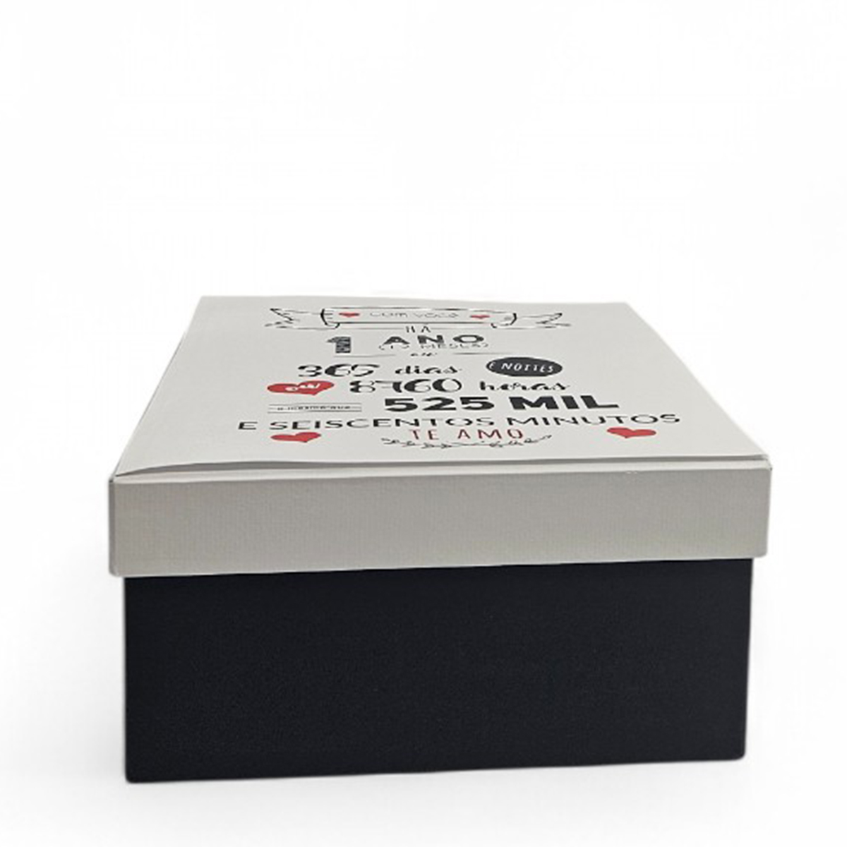 Caixa de Presente 15x20x8 Cartonada com Mensagem 3 Com Voce Há 1 Ano ...