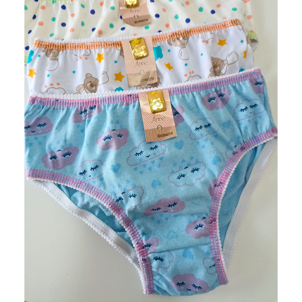 Calcinha Infantil de Algodão Bebê - SuperMais Lingeries e Acessórios