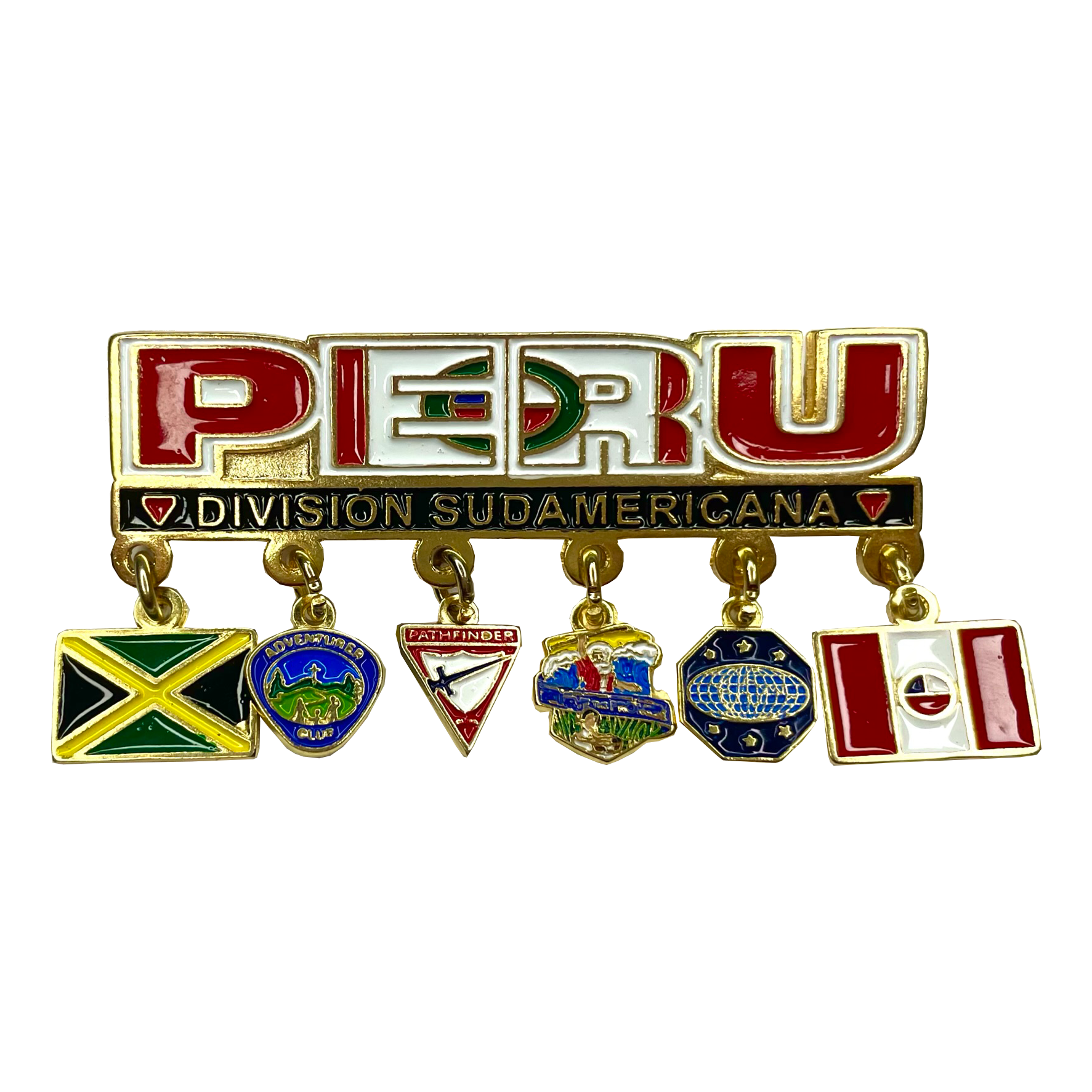 Pin Promocional de "Pathfinders in Mission" com nome de País da DSA ...