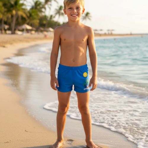 Sunga Infantil Boxer Azul Hering kids - Outlet do Brás