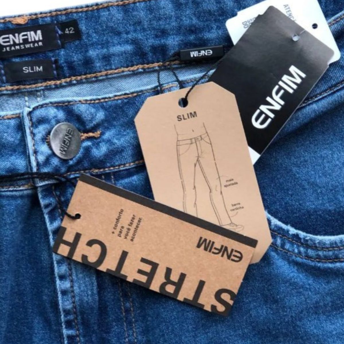 Calça Jeans Masculina Slim Enfim - Outlet do Brás