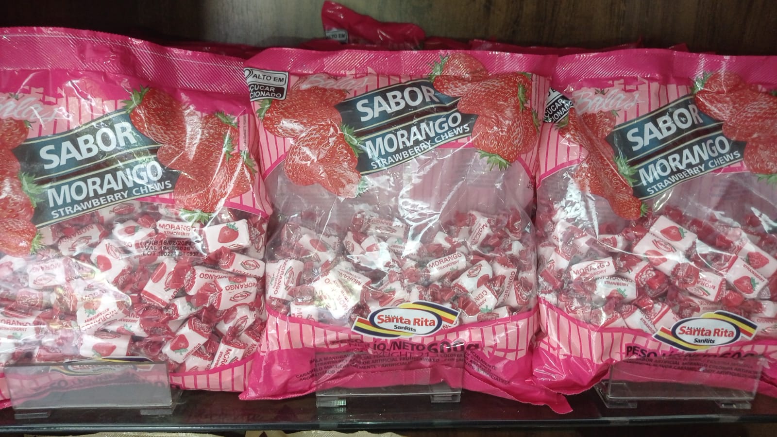 Bala Mastigável Morango 600g - Santa Rita - Bala Santa Rita - As ...
