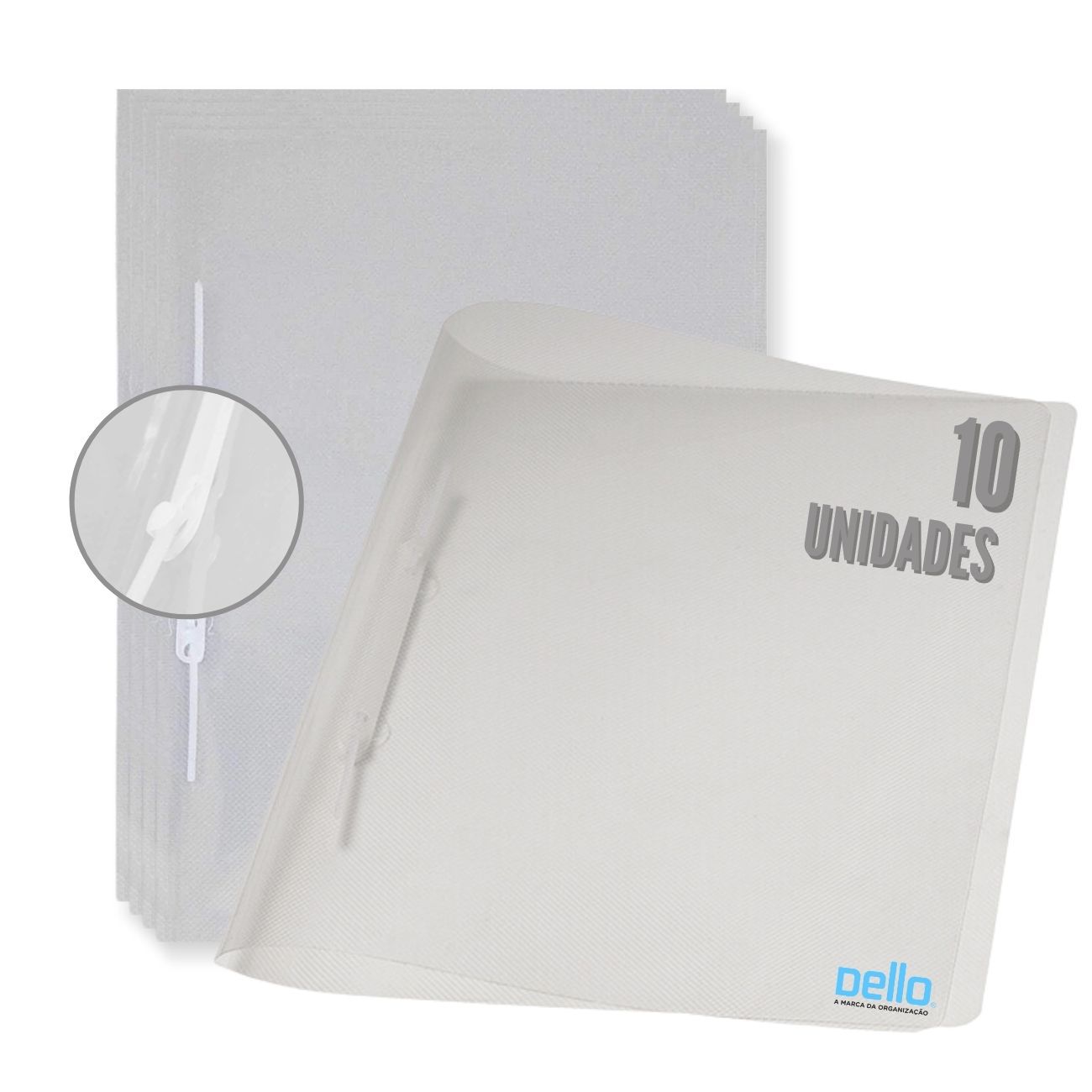 Pasta com Grampo Trilho Plástico Cristal Ofício Kit 10un Dello uso ...