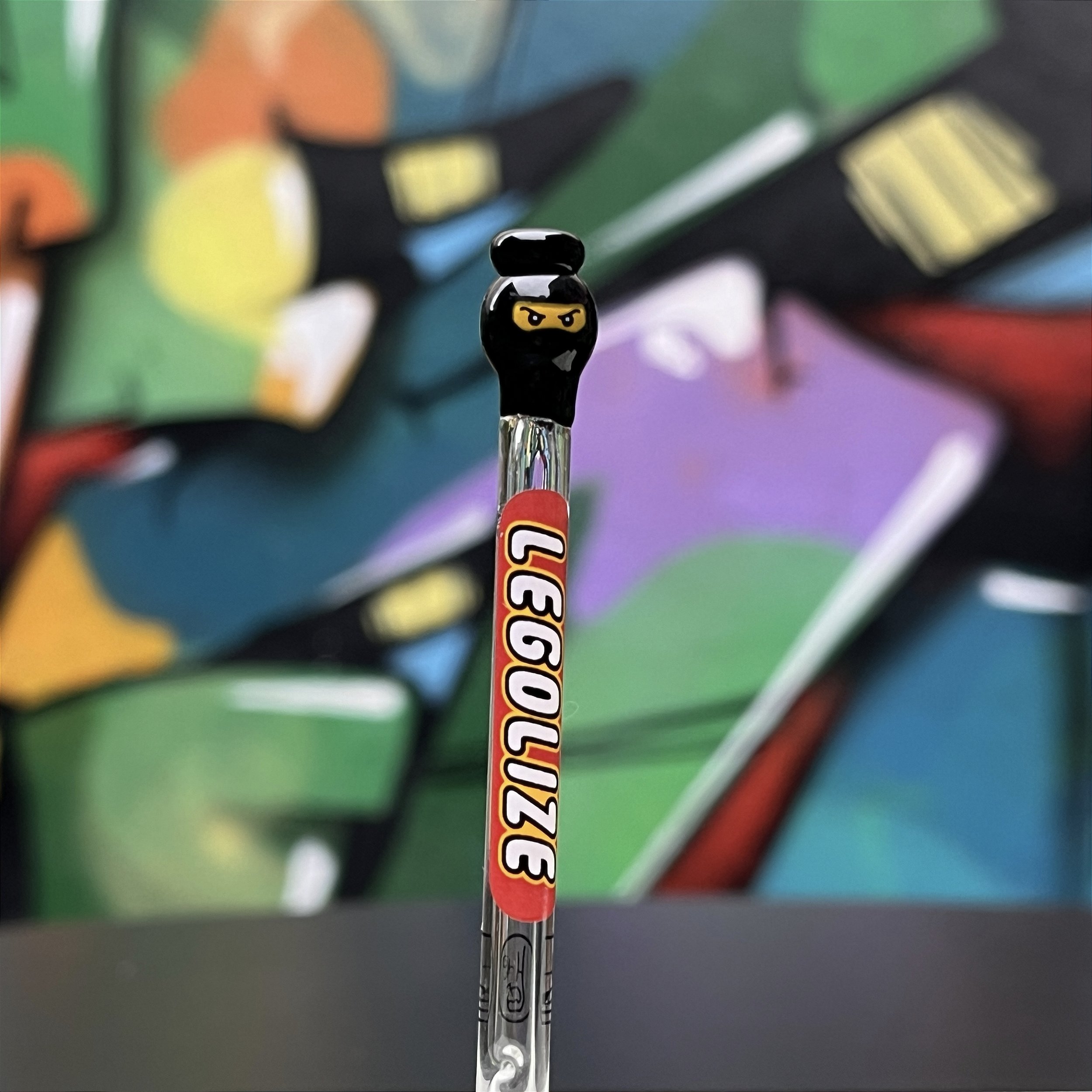 Piteira De Vidro Don La Flame Lego Preto 6mm - Casa 93