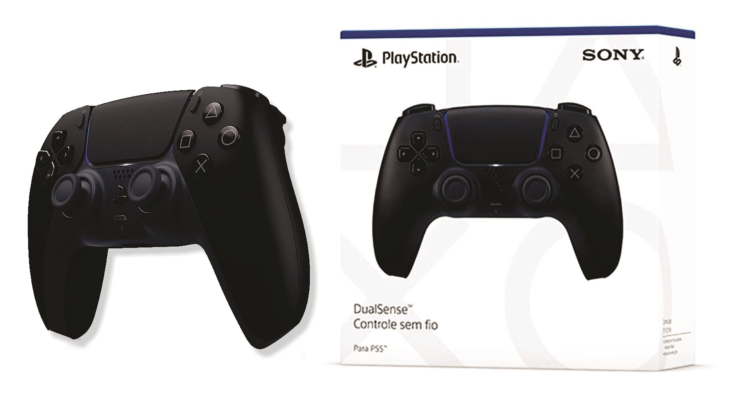 CONTROLE SEM FIO PS5 PLAYSTATION 5 SONY ORIGINAL DUALSENSE PRETO ...