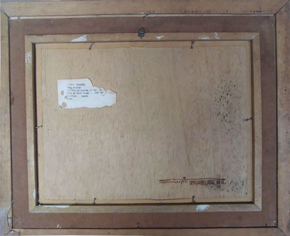 Sergio Pinheiro - Quadro, Pintura, Óleo s/ Pirogravura, 1985 - Lenach ...