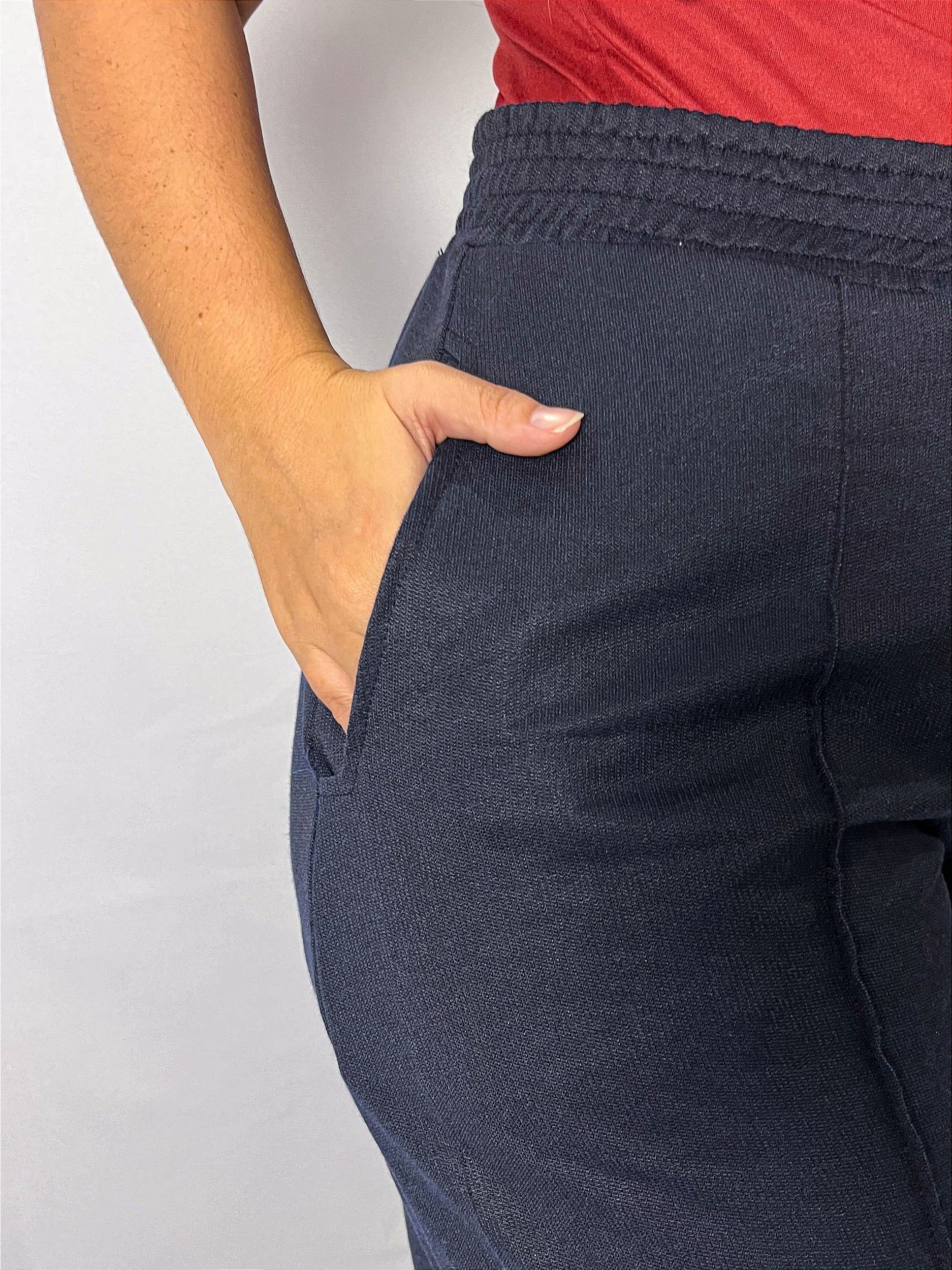 Calça Moletom Azul Marinho - Zu Loja