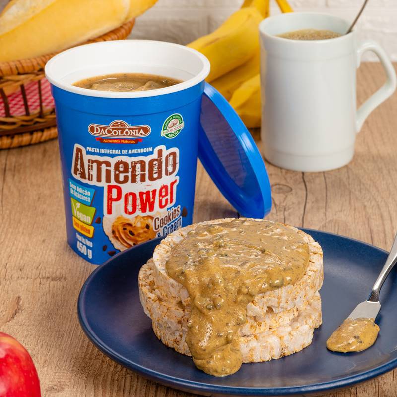 Pasta de Amendoim Amendo Power com Cookies & Cream 450g DaColônia ...