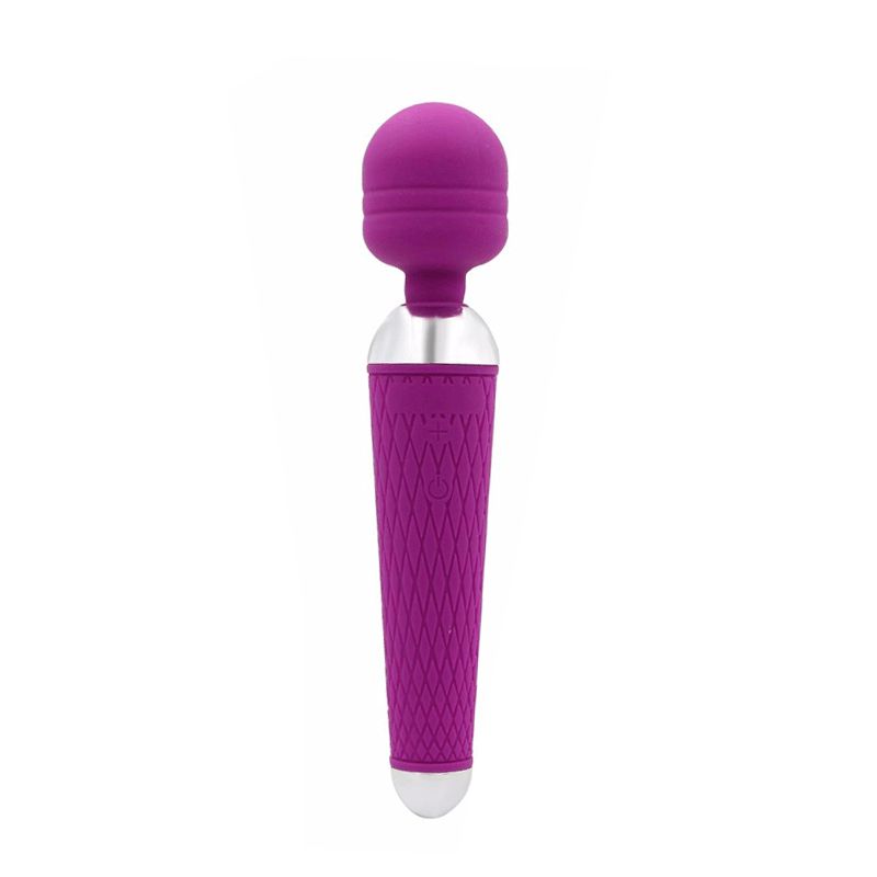 Massageador Varinha Mágica Em Silicone Com 10 Modos De Vibração Roxo