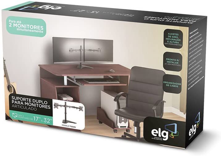 Suporte ELG T1224N de mesa para TV/Monitor de 17" até 32" preto - Bem ...