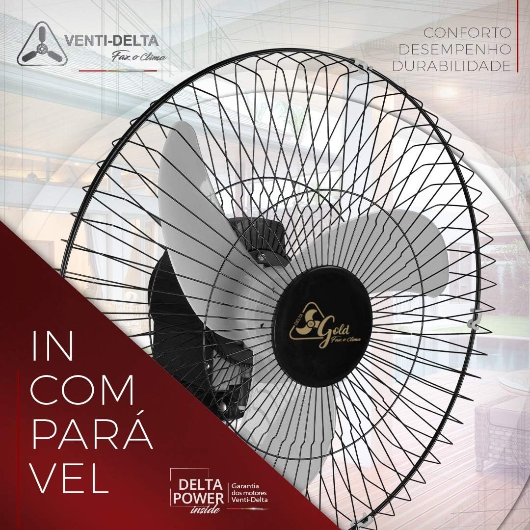 Ventilador Oscilante de Parede Gold 60 cm com 4 Pás 200w Venti-Delta P - Bem-vindo à Multmaxx