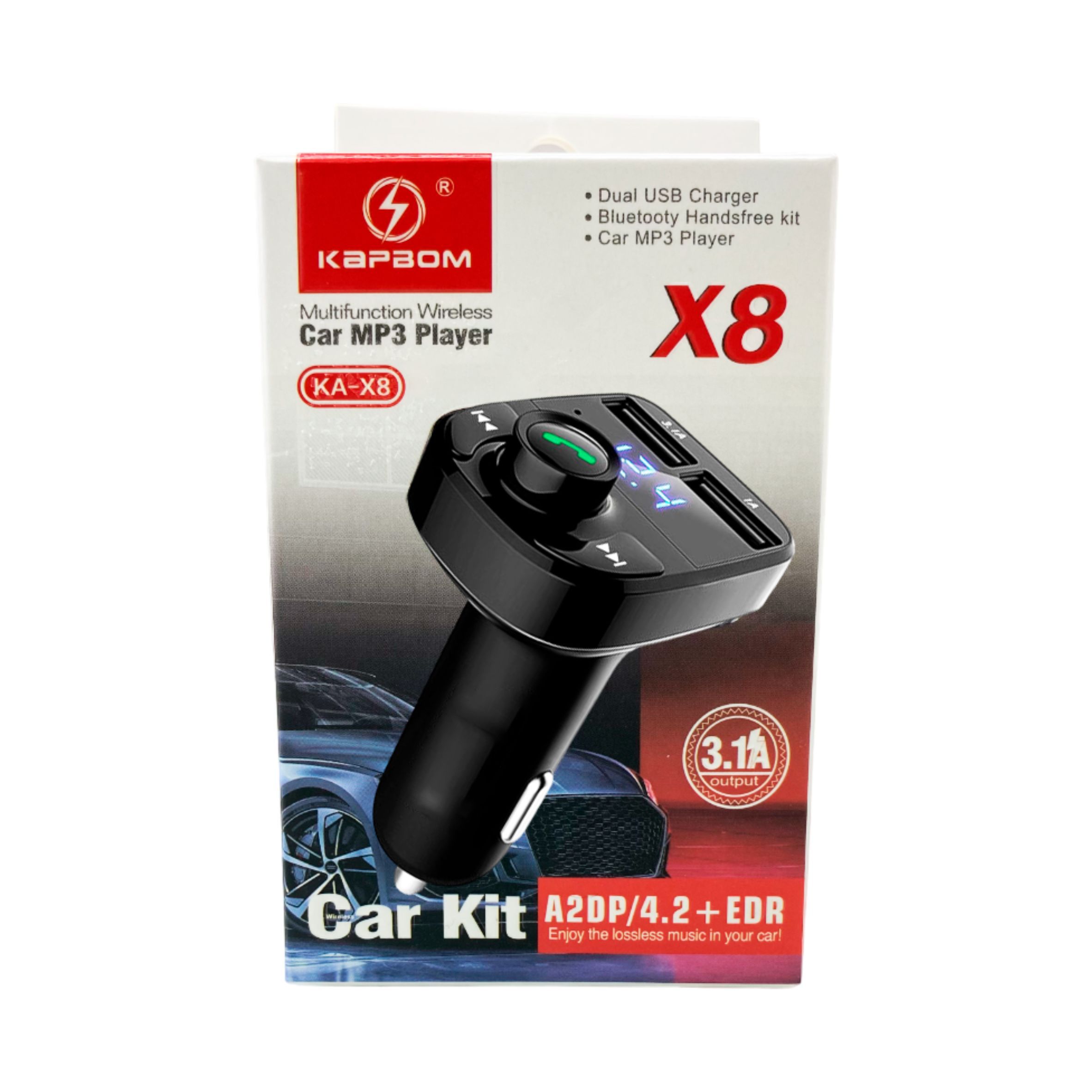 Fonte Veicular Kapbom KA-X8 2x USB Transmissor Bluetooth FM MP3 - SL ...
