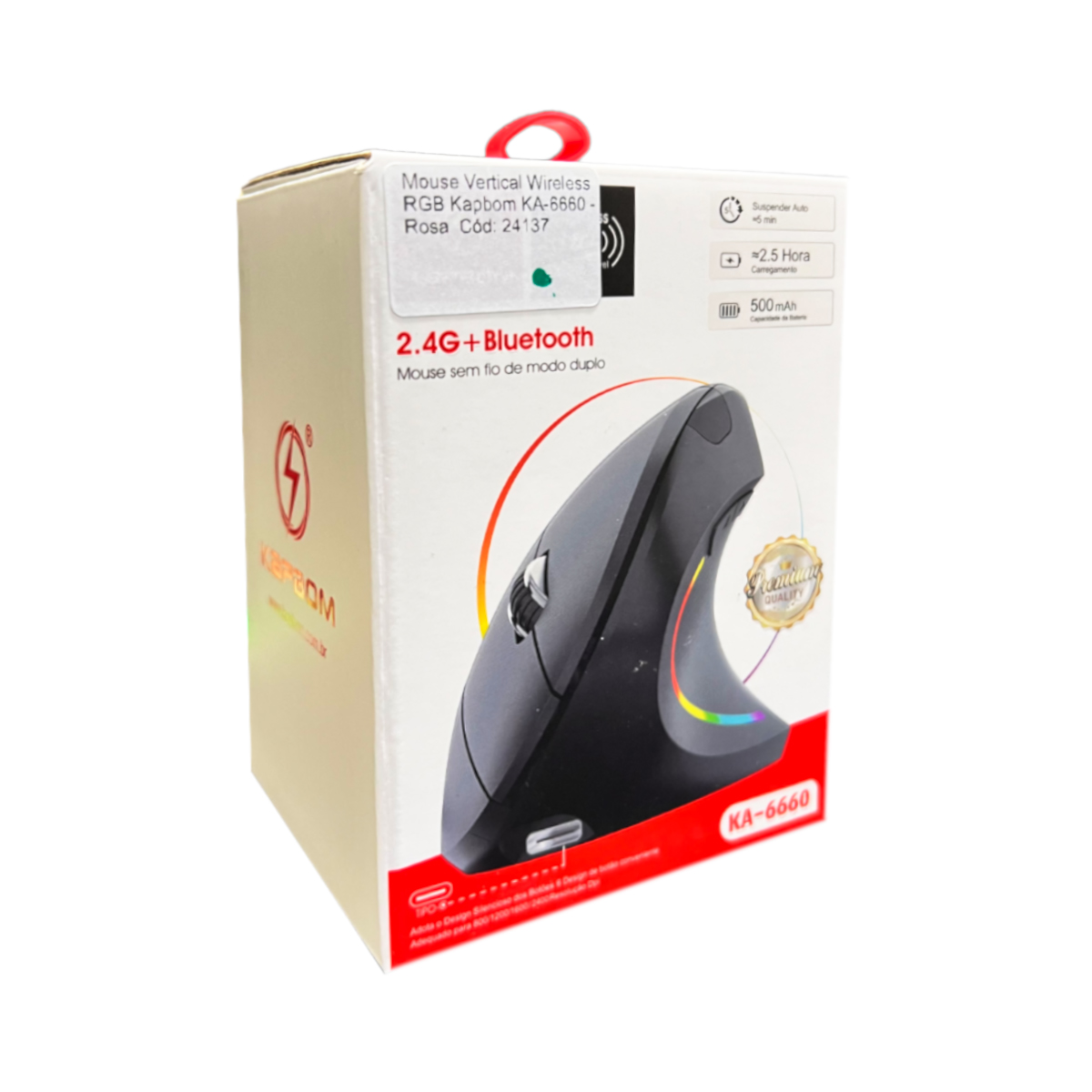 Mouse Vertical Wireless RGB Kapbom KA-6660 - SL Shop - A melhor loja de smartphones, games ...