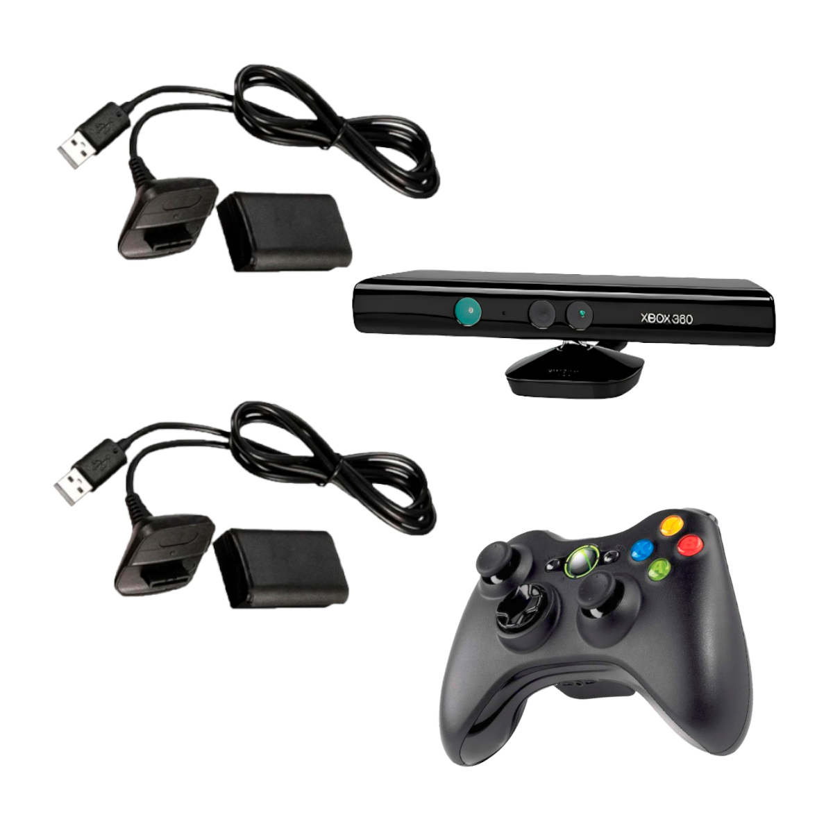Kit Controle Sem Fio Original Kinect Seminovo 2 Baterias para Xbox 360 SL Shop A melhor loja de smartphones games acessorios e assistencia tecnica